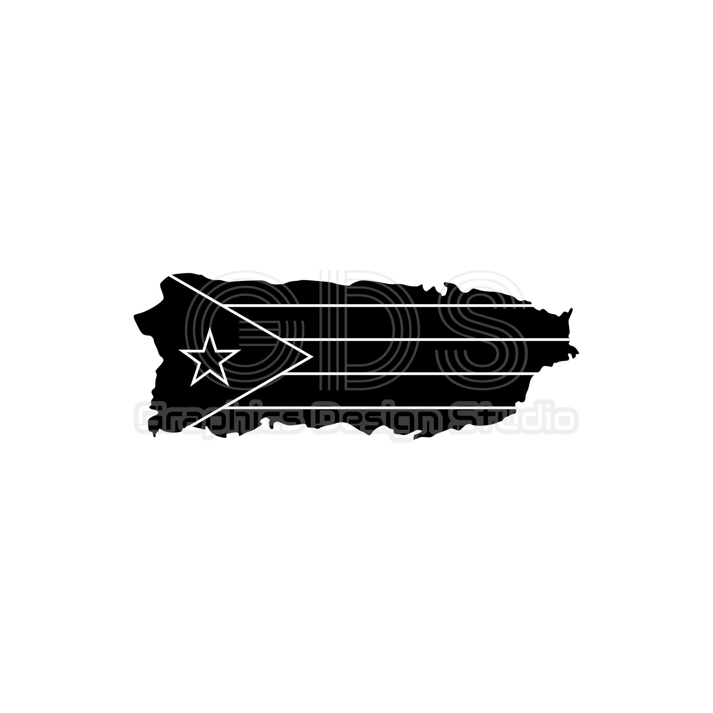 Puerto Rico Svg PR Flag Svg Boricua Svg Island Silhouette | Etsy