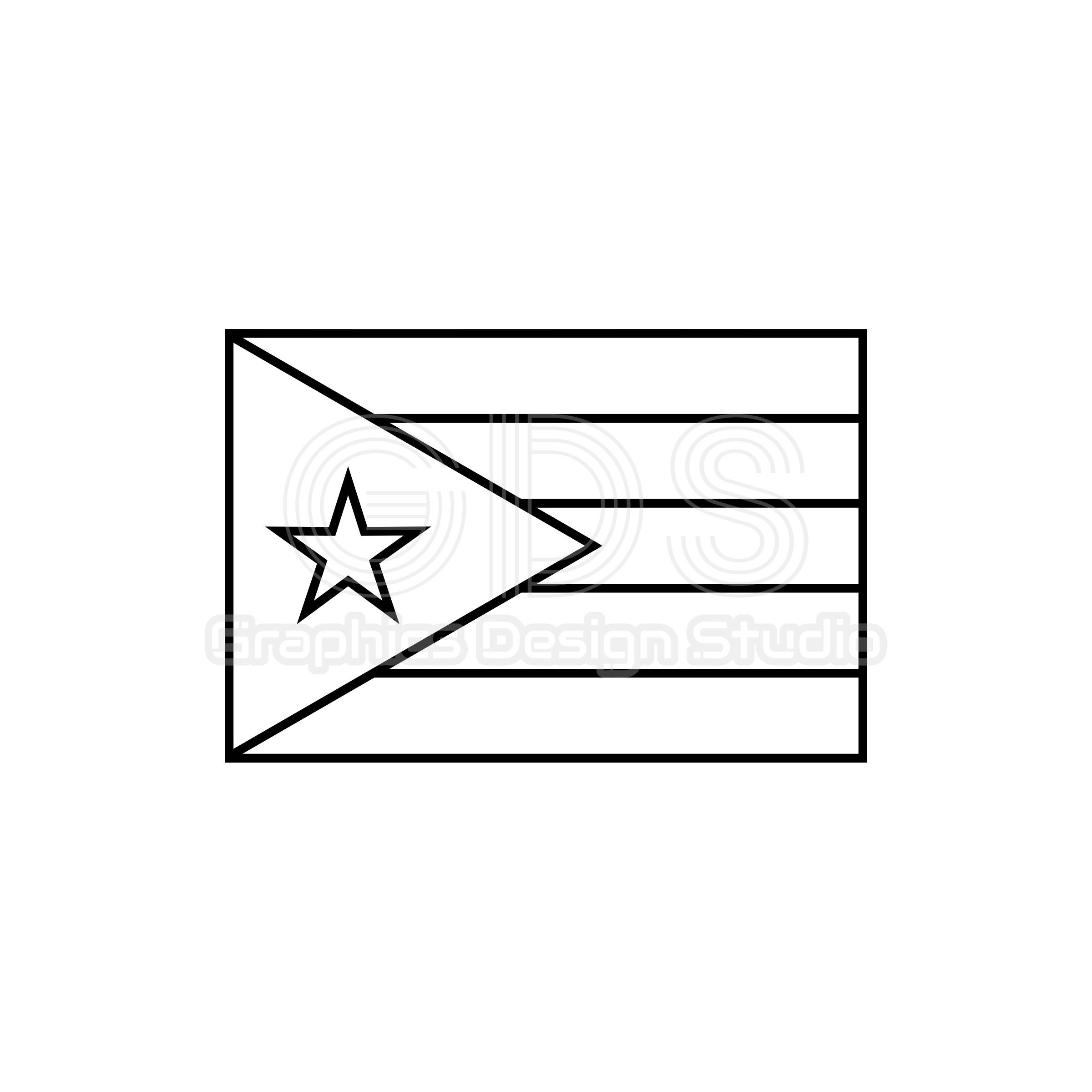 Puerto Rico Flag Outline SVG Puerto Rico Flag Svg Boricua - Etsy