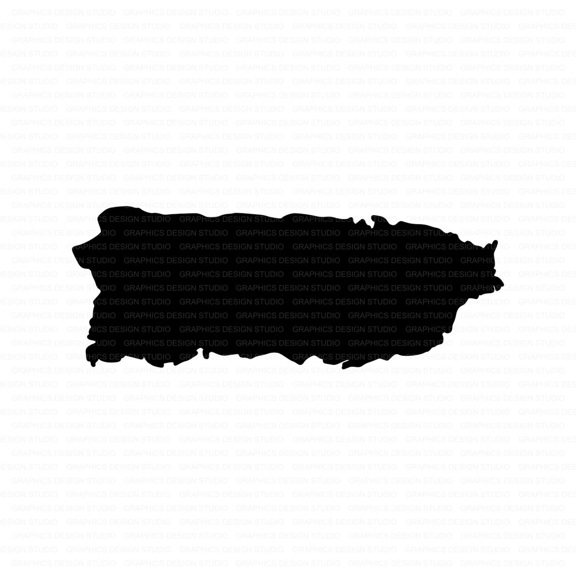 Puerto Rico Island Silhouette SVG Vector Clip Art Png Jpg | Etsy