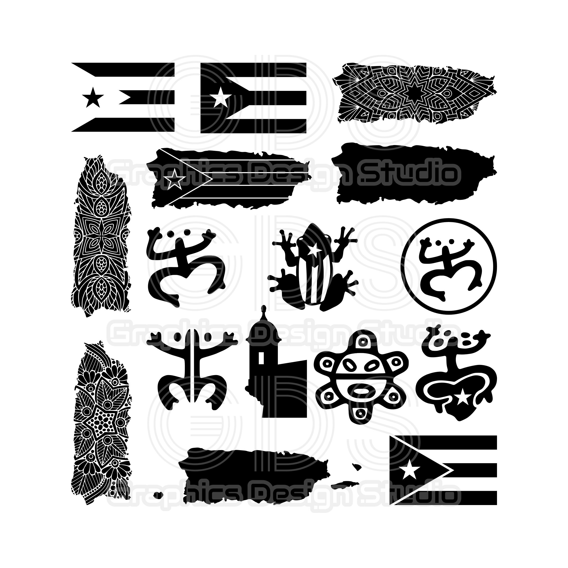 Puerto Rico SVG Bundle Taino Garita Puerto Rico Flag Coqui | Etsy