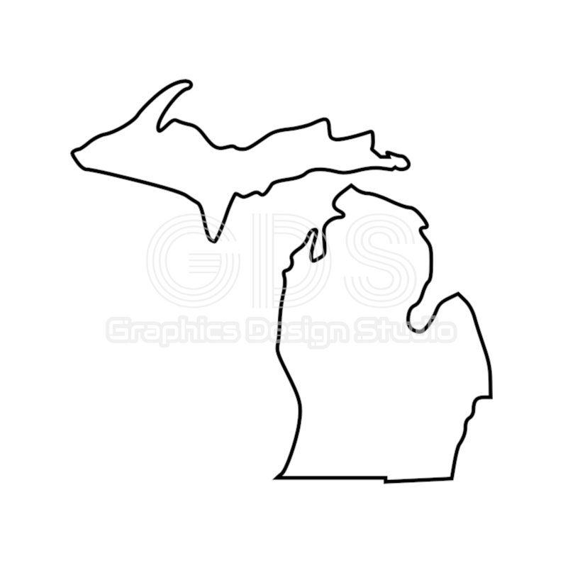 Michigan Map Svg Great Lakes State Michigan Outline USA - Etsy