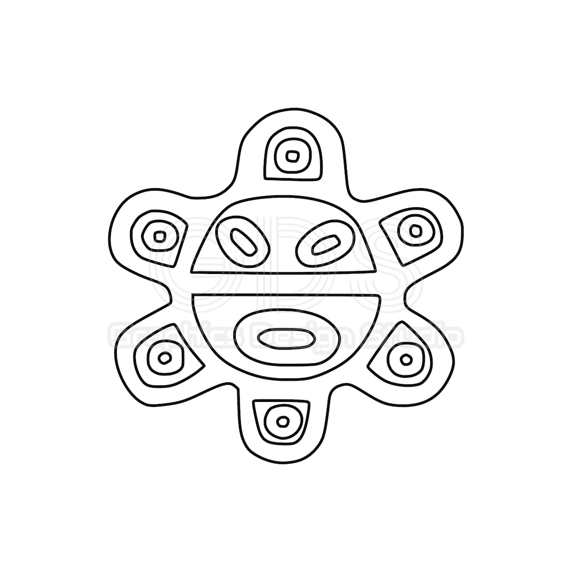 Puerto Rico Svg Taino Sun Outline Svg Silhouette SVG | Etsy