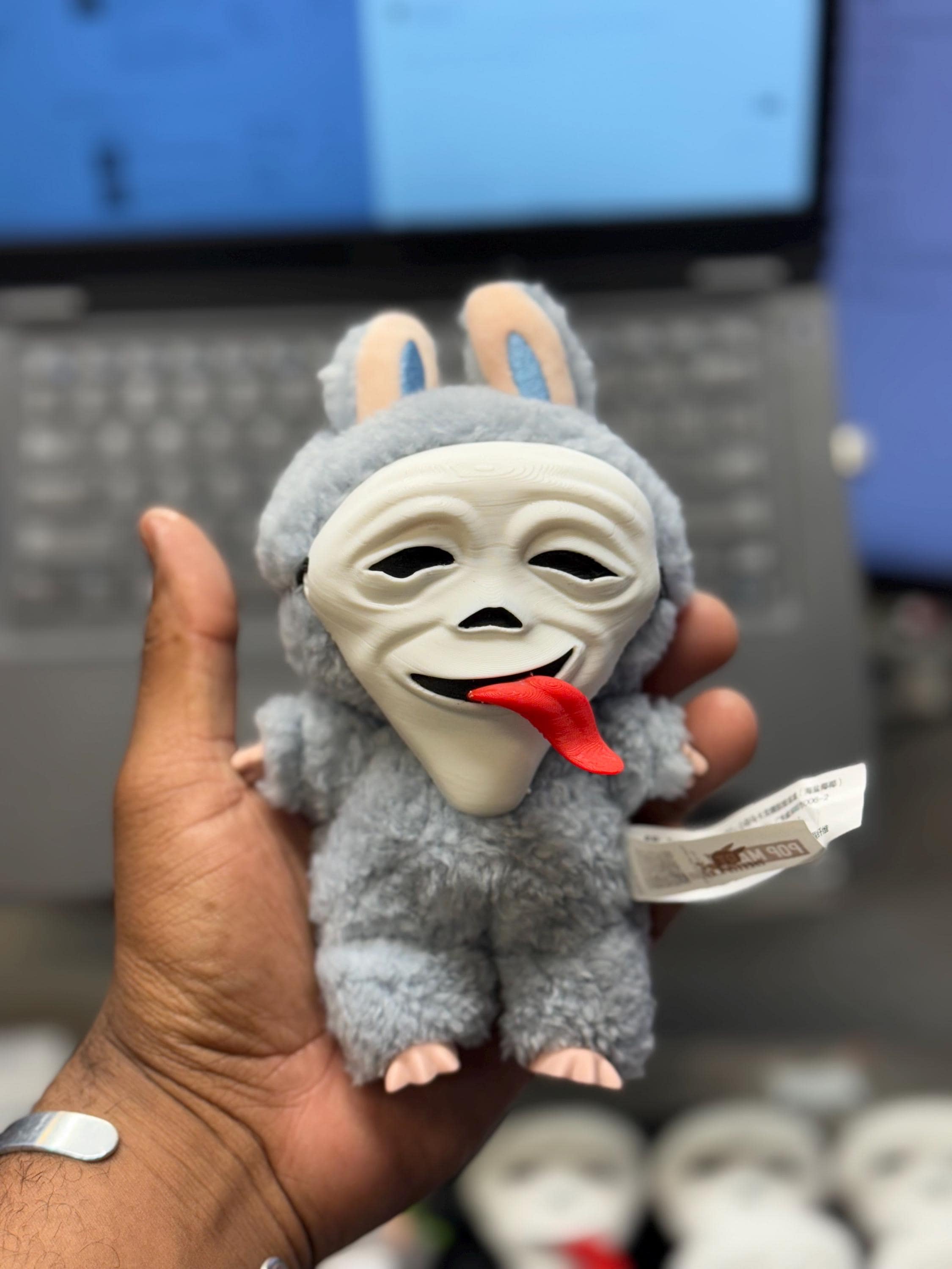 Scary Movie Ghostface Mask for Labubu – Tongue Out Parody Mask, 3D Printed Accessory - Etsy