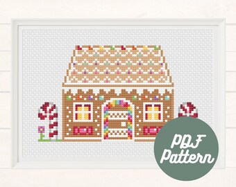 Cross Stitch Gingerbread House - Etsy