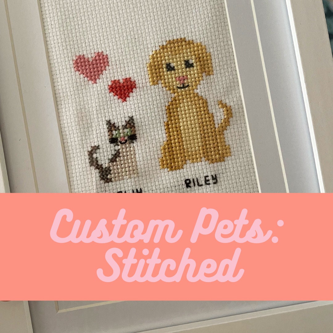 Custom Pets Portrait for Your Furry Friends Designed & Stitched to ...