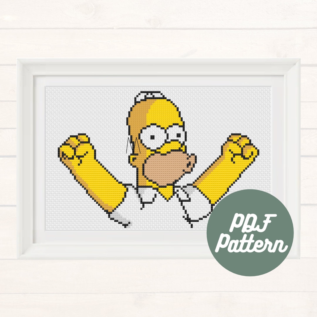 The Simpsons | Homer Simpson - Woo Hoo! | Beginner Counted Cross Stitch ...