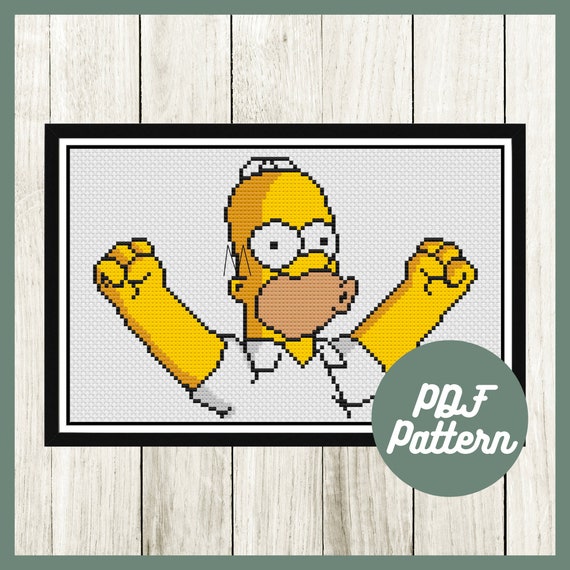 The Simpsons Homer Simpson Woo Hoo Beginner Counted | Etsy