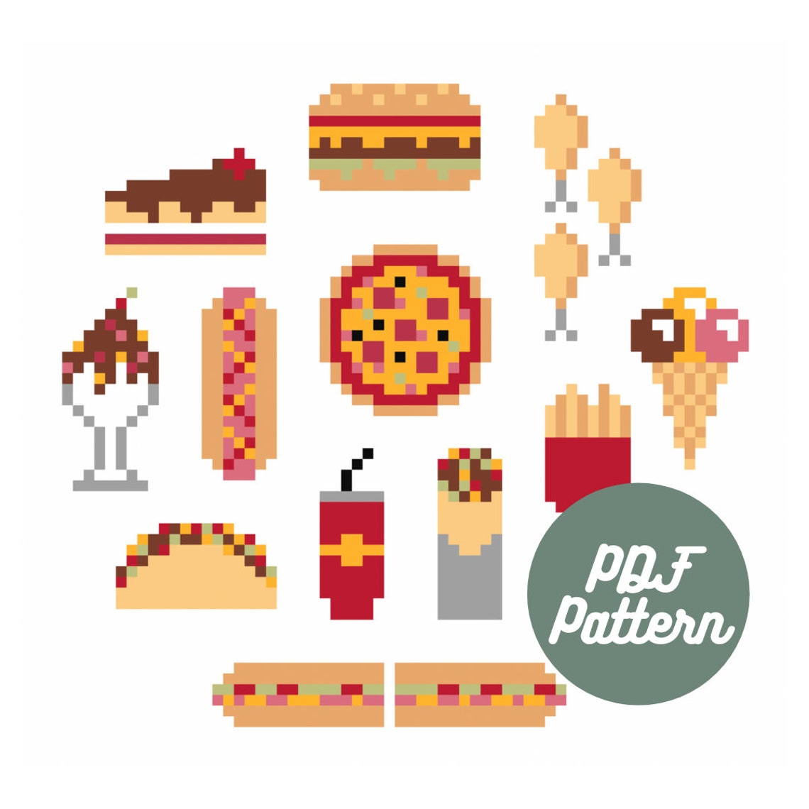 Fast Food Pizza, Hamburger, Ice Cream, Taco & More Beginner Counted ...