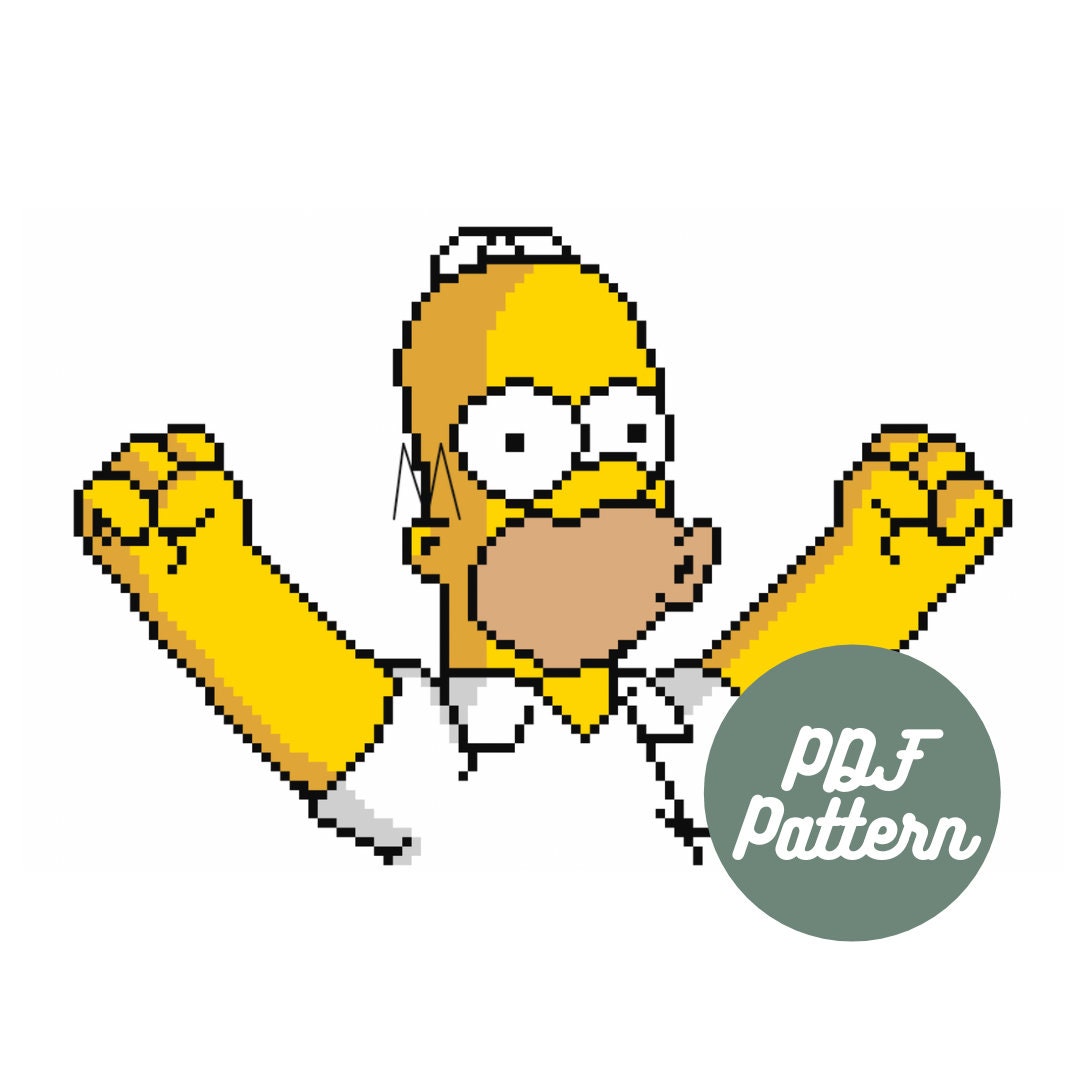 The Simpsons | Homer Simpson - Woo Hoo! | Beginner Counted Cross Stitch ...