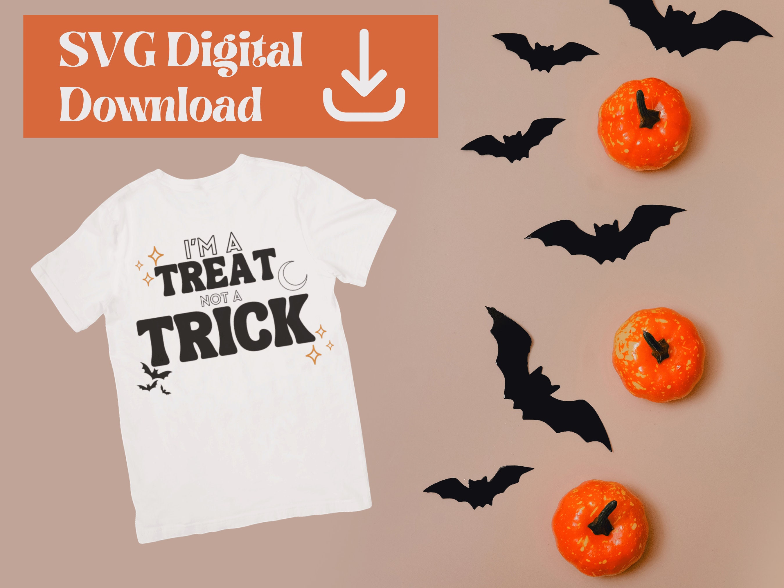 Treat Not a Trick SVG Instant Download Tools for Creators Aesthetic ...