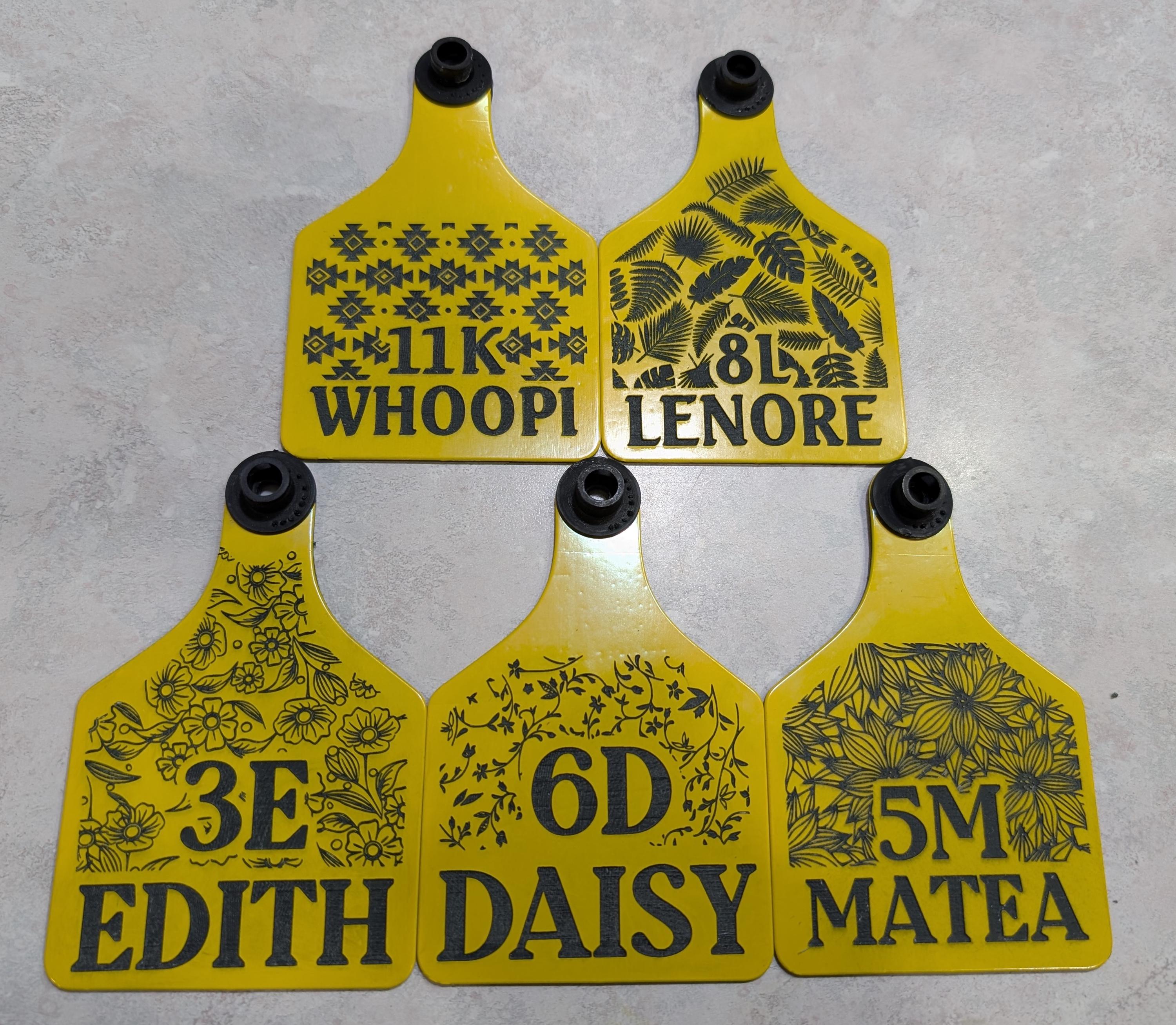 Custom Made Laser-etched Cow Ear Tags - Durable Personalized Ritchey ...