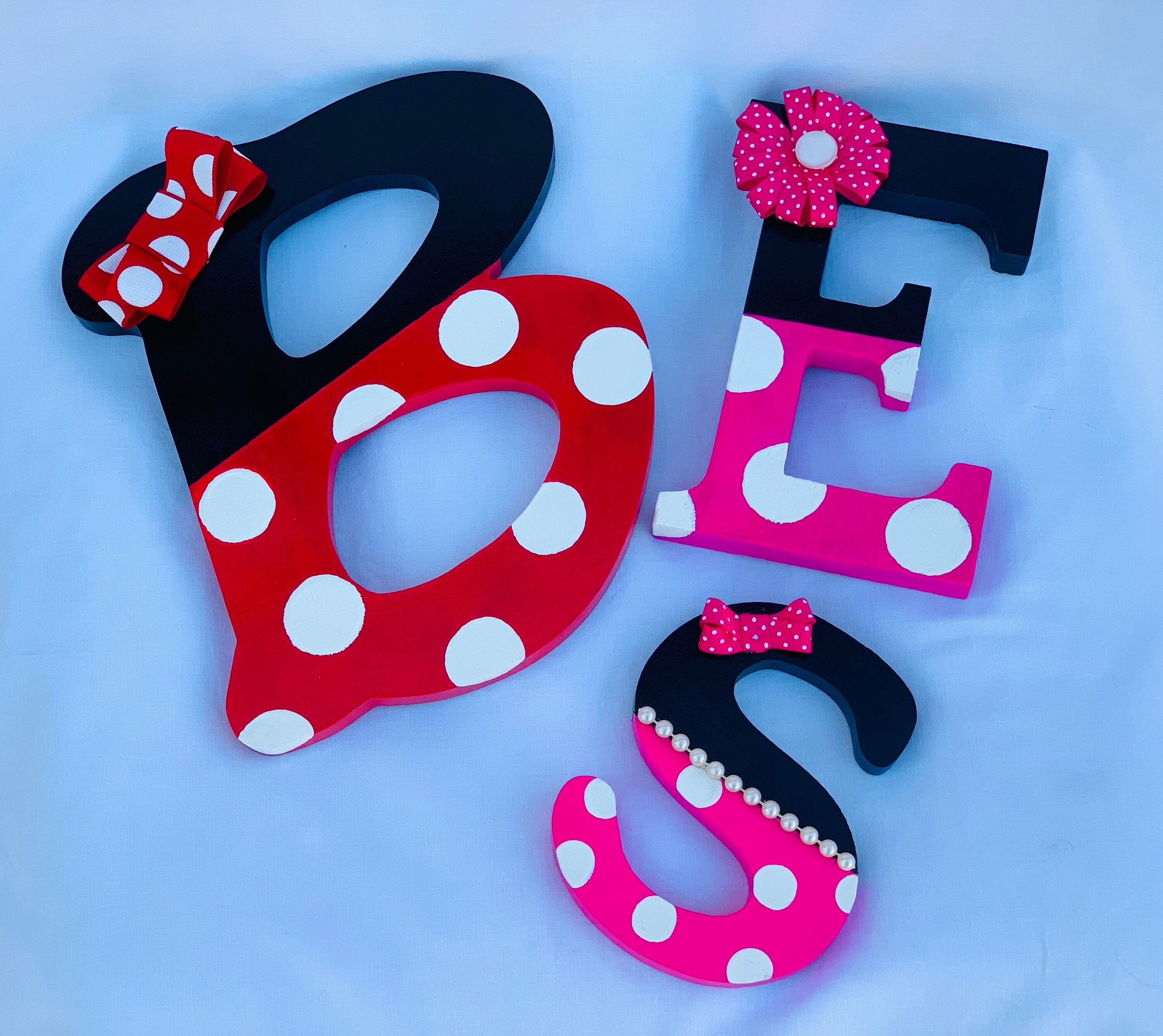 Disney/minnie Mouse Inspired 9 Custom Letters - Etsy