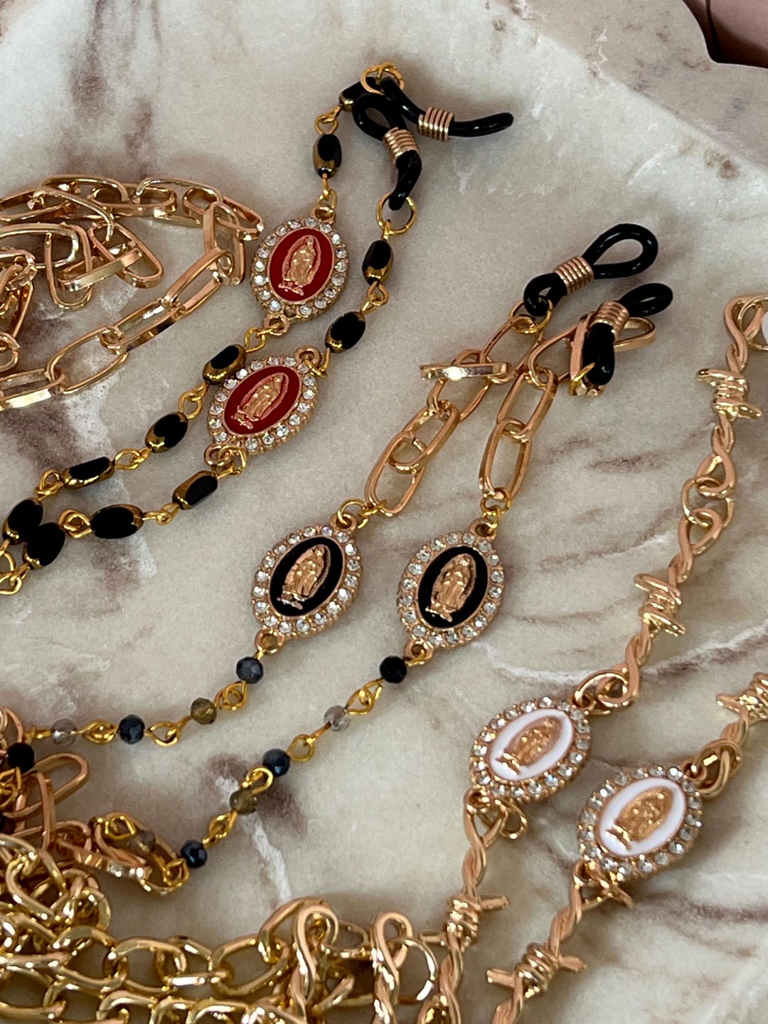 Rosary Paperclip Glasses Chain - Etsy