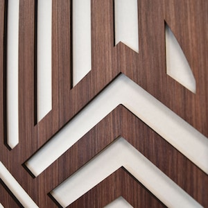 Wood Mountains Wall Art Geometric Round Circle Wooden Artwork - Etsy