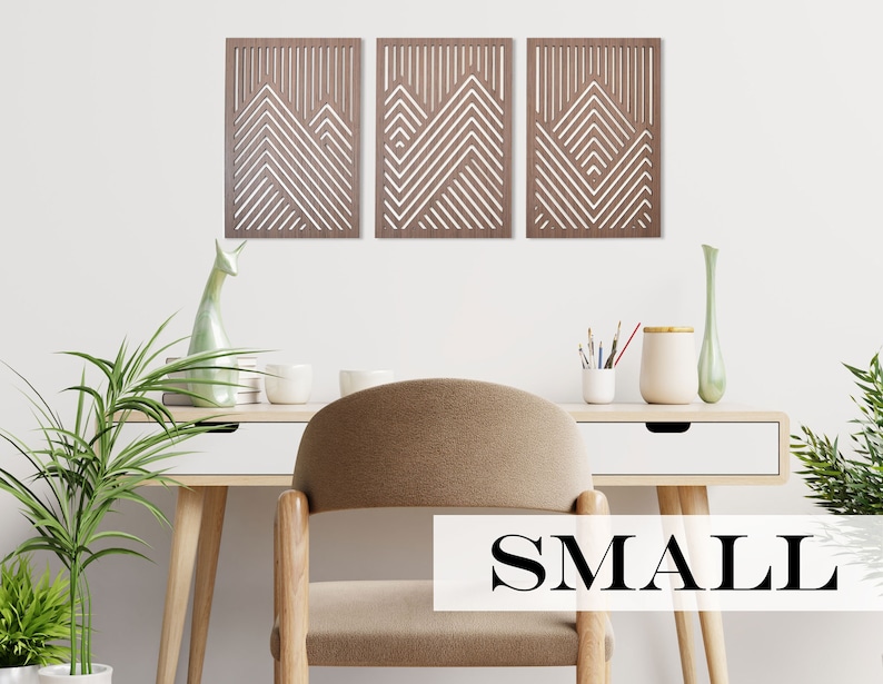 Mountain Wood Wall Art Geometric Mountains Mountain Wall - Etsy