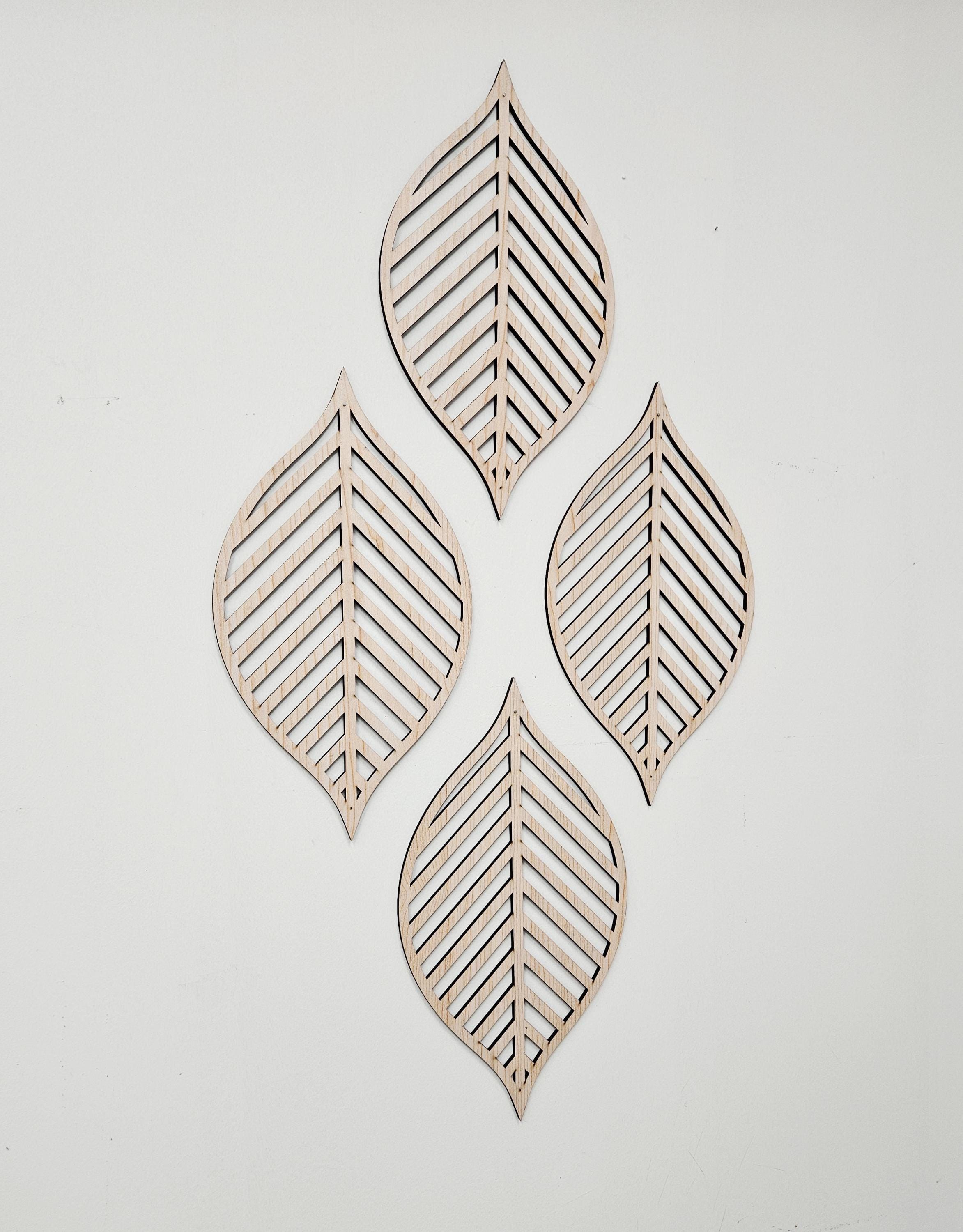 Wood Leaf Wall Art, Wooden Leaves, Leaf Wall Decor, Boho, Modern ...