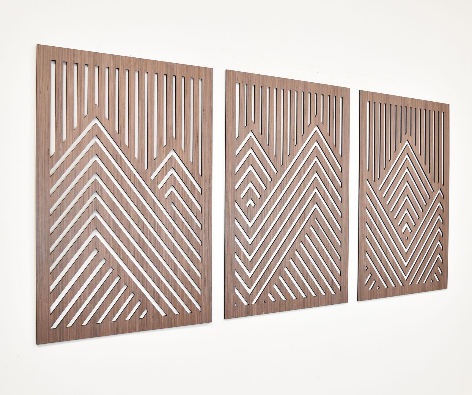 Mountain Wood Wall Art, Geometric Mountains, Mountain Wall Decor, Wood ...