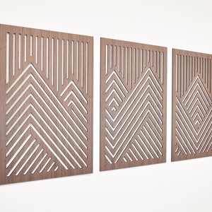 Mountain Wood Wall Art, Geometric Mountains, Mountain Wall Decor, Wood ...