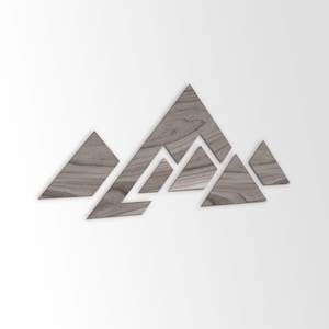 Wood Wall Art Abstract Geometric Mountains, Wooden Wall Art Panels ...
