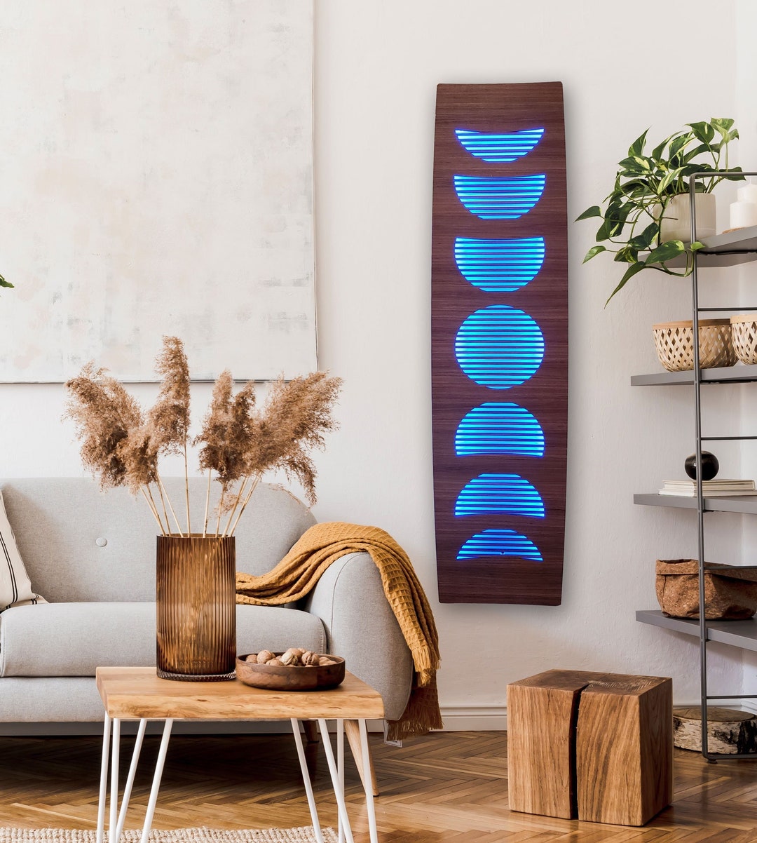 Moon Phases LED Wall Lamp Moon Phase Wall Art Wall Sconce - Etsy