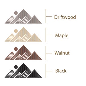 Geometric Mountains Wood Wall Art Panels, Abstract Wooden Mountain ...