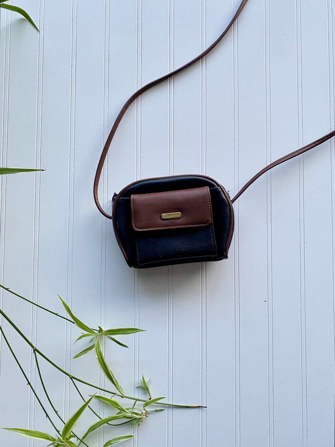 Vintage Tiny Liz Claiborne Black and Brown Y2k 1990 Style Crossbody ...