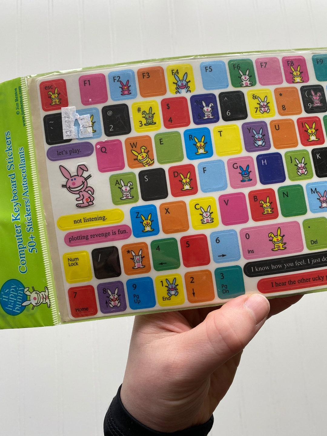 Y2k Happy Bunny Laptop Keyboard Stickers Vintage 90s 2000 Happy Bunny ...