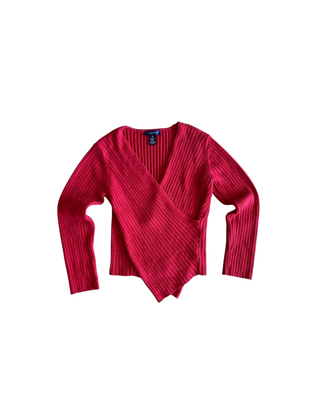 Y2K Vintage Red Wrap Sweater | Joneswear Long Sleeve Blouse - Etsy