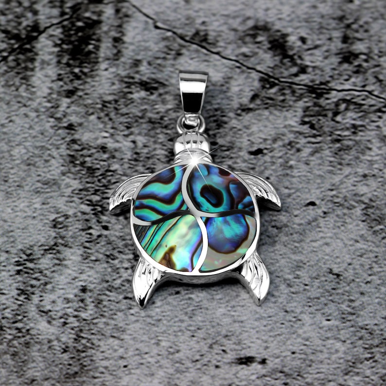 Silvershake Abalone/paua Shell Inlay White Gold Plated 925 | Etsy