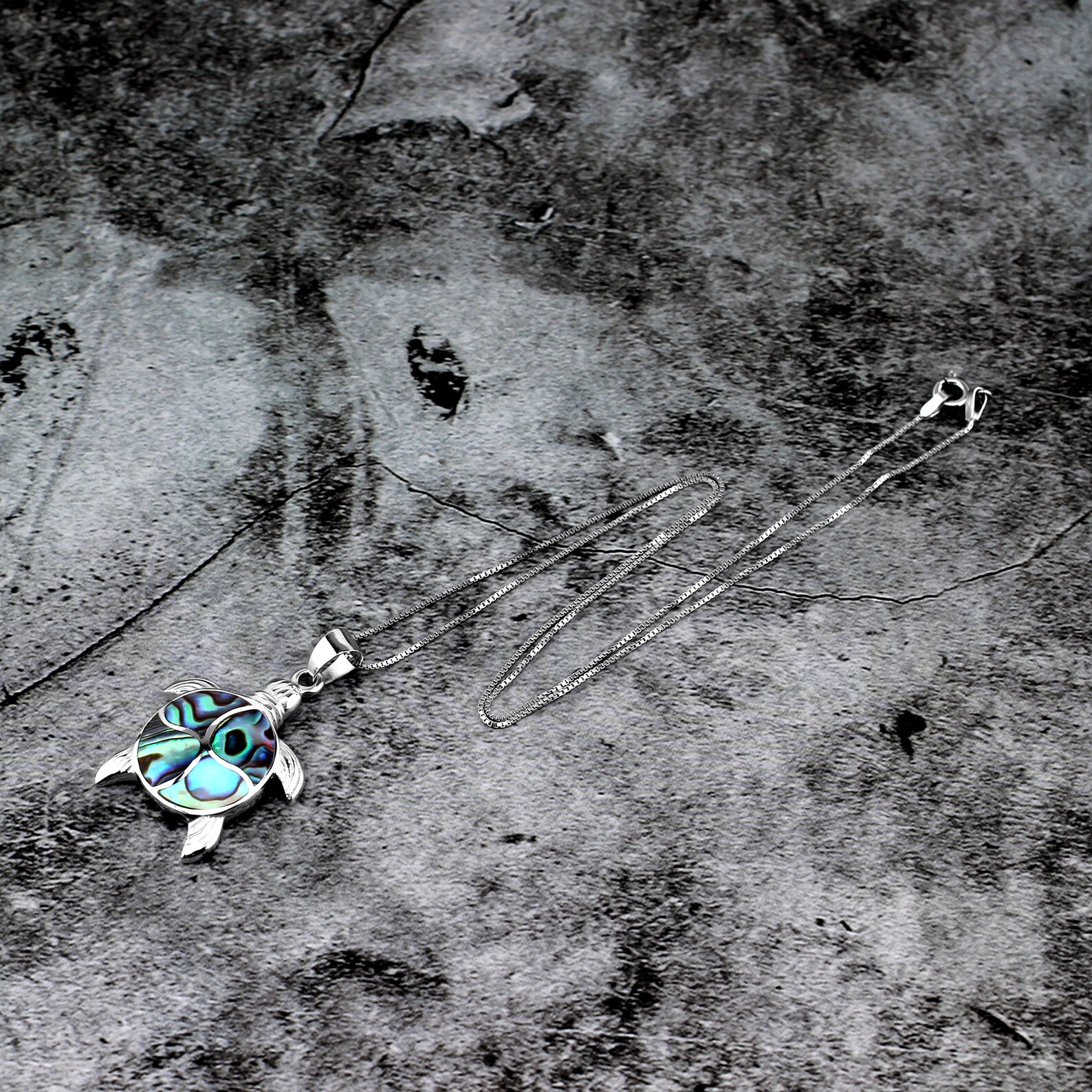 Silvershake Abalone/paua Shell Inlay White Gold Plated 925 | Etsy