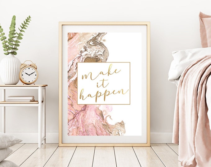 Inspirational Wall Art Women Pink Office Desk Decor Quotes About Life ...