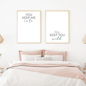 Bedroom Print, Set of Prints for Over Bed, Set of 2 Quote, Living Room ...