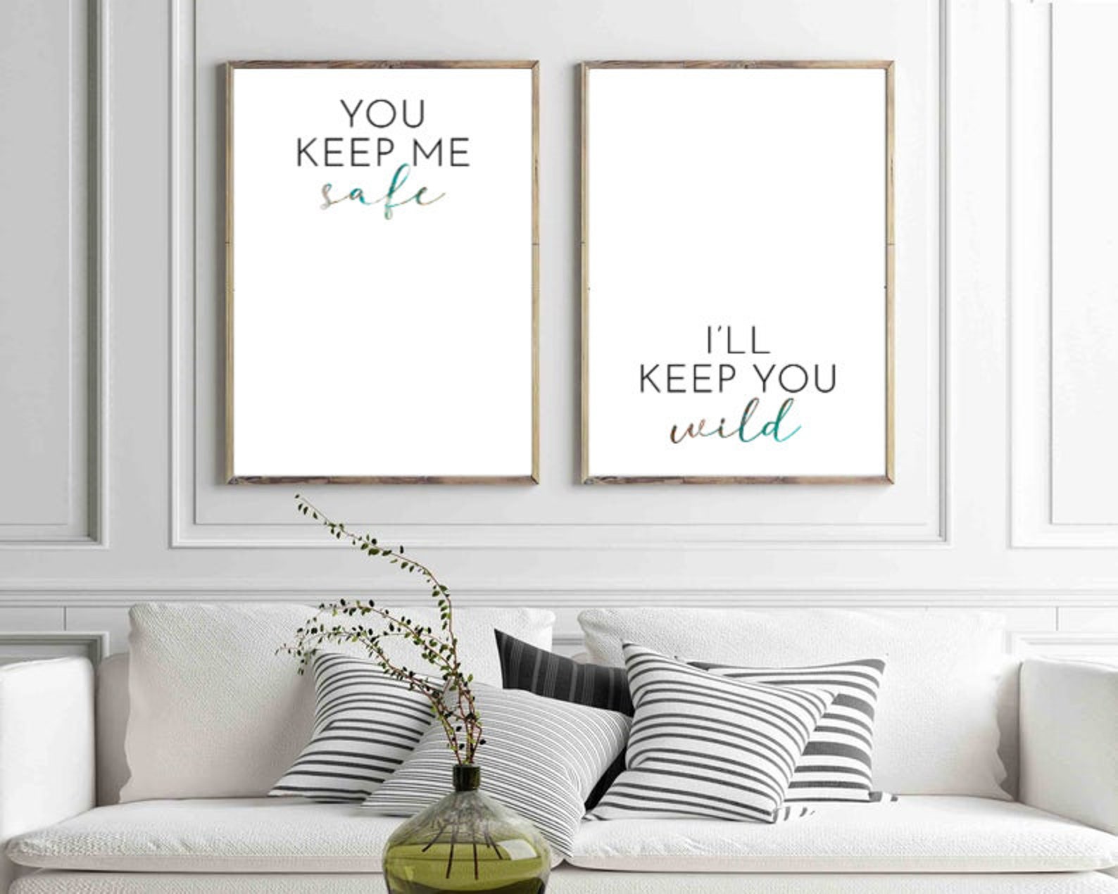 Bedroom print Set of prints for Over bed Set of 2 Quote | Etsy