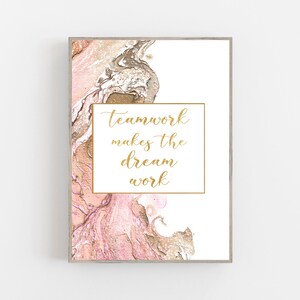 Teamwork Makes the Dream Work - Motivational Quote Office Wall Art ...