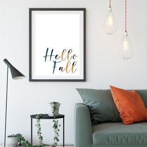 Fall Decor, Fall Decorations, Hello Fall, Digital Art Print, Printable ...