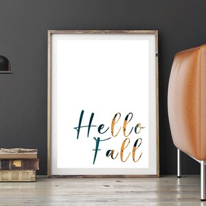 Fall Decor, Fall Decorations, Hello Fall, Digital Art Print, Printable ...