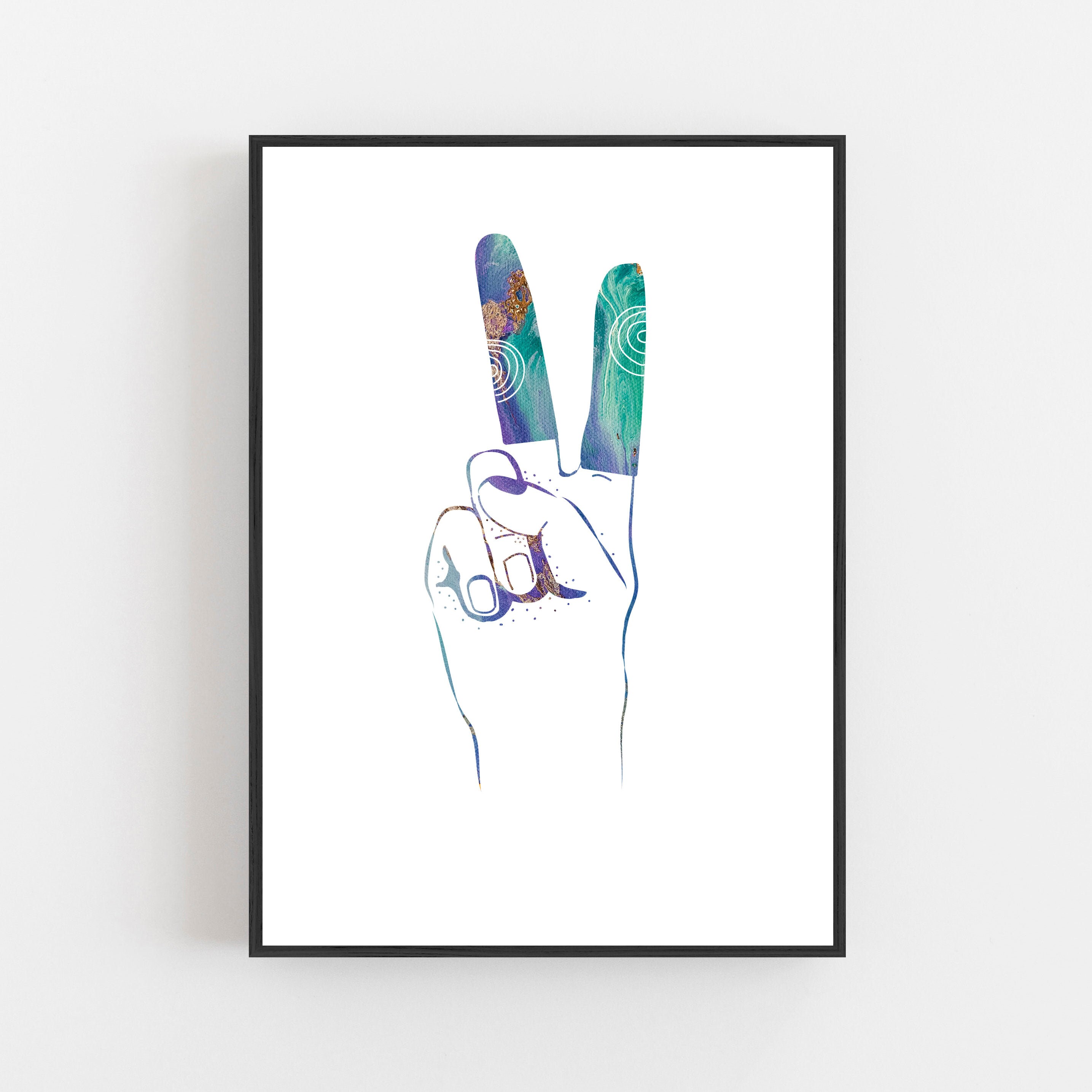 Peace Sign Print Boho Wall Decor Abstract Print Line Art | Etsy