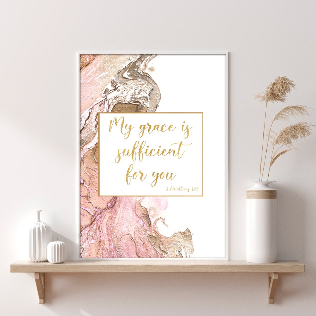 My Grace is Sufficient for You, Christian Wall Art, Bible Verse 2 ...