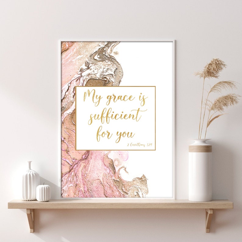 My Grace is Sufficient for You Christian Wall Art Bible - Etsy