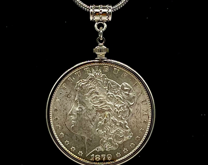BEAUTIFUL Uncirculated 1879 O Morgan Silver Dollar Necklace With 19 5/8 ...
