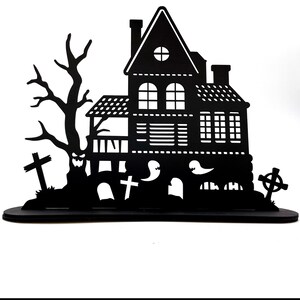 Halloween Table Decoration Haunted House, Ghosts, and Tombstones ...