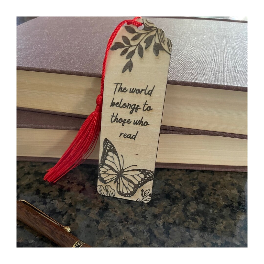 Engraved Wooden Bookmark the World Belong to Those Who Read - Etsy