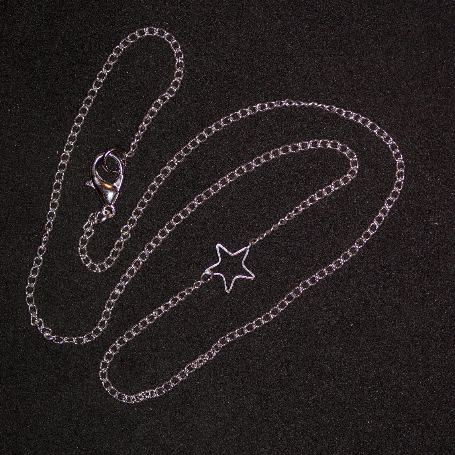 Open Star Necklace Geometric Necklace Open Star Silver - Etsy