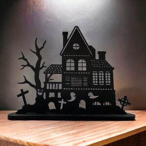 Halloween Table Decoration Haunted House, Ghosts, and Tombstones ...