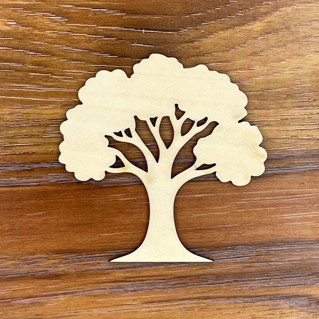 Tree | Unfinished Laser Cut Wood Shape - 1/8" Thick | Wooden Tree ...