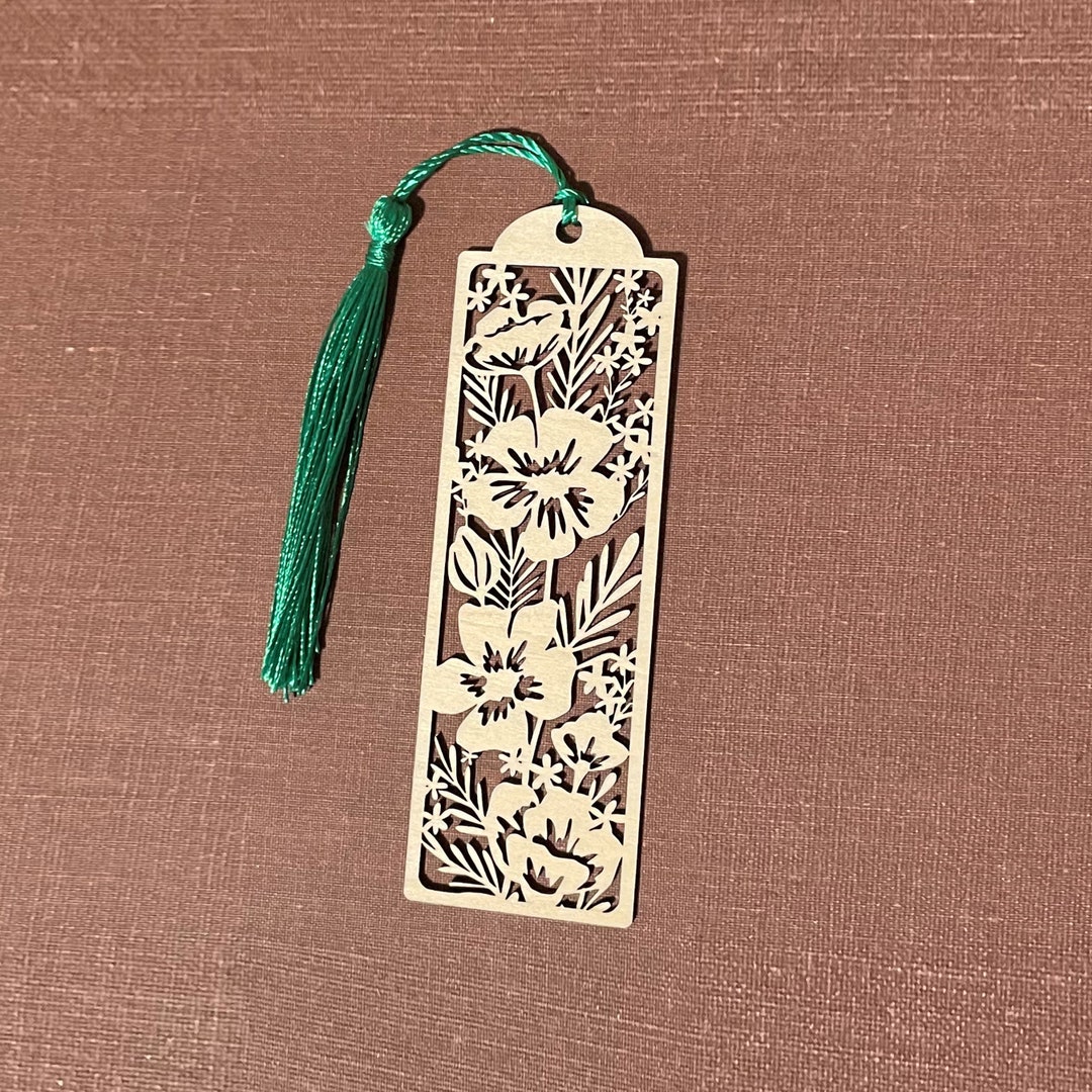 Engraved Floral Cutout Bookmark Engraved Wooden Bookmark Reader Gift - Etsy