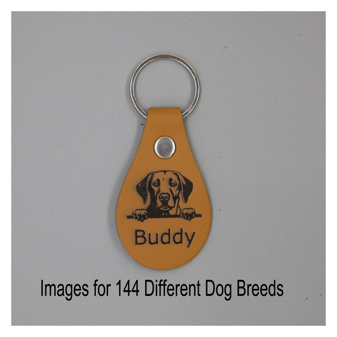 Dog Keyring - Personalized Dog Keychain | Custom Leather Dog Keychain ...