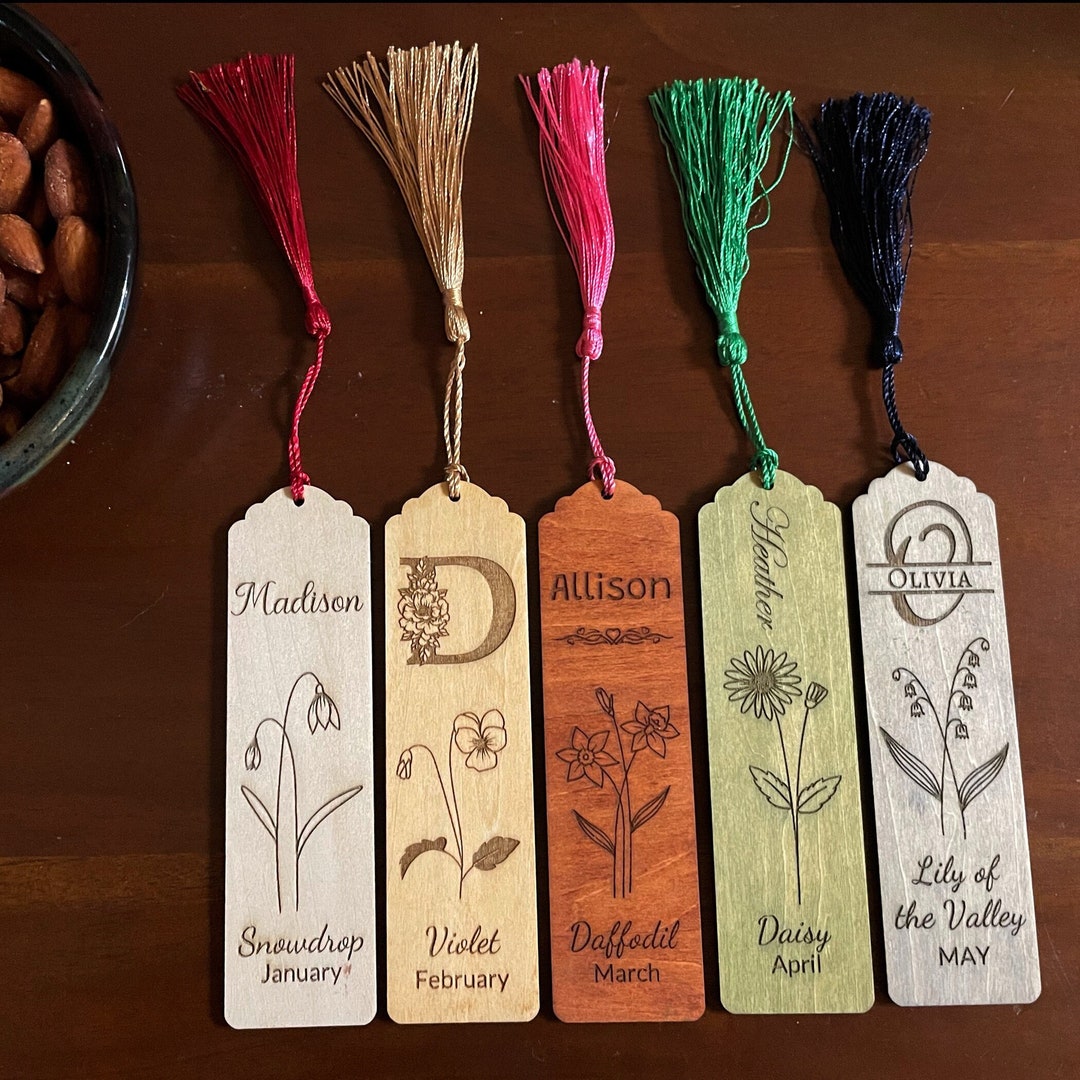Personalized Birth Month Flower Bookmark | Custom Bookmark | Floral ...