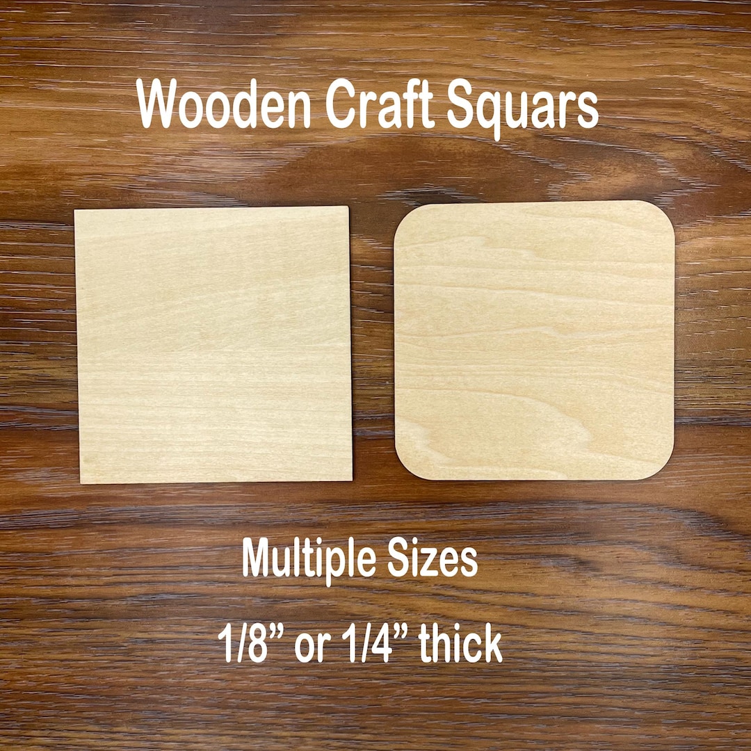 Square Laser-cut Unfinished Wood Craft Blanks | Wooden Squares | Craft ...