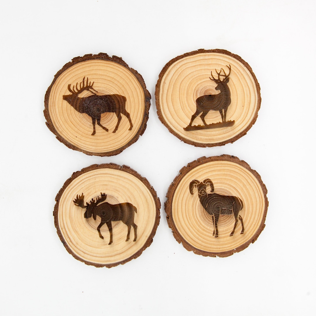 Wildlife Coaster Set | Laser Engraved | Wood Coaster Set | Wildlife ...